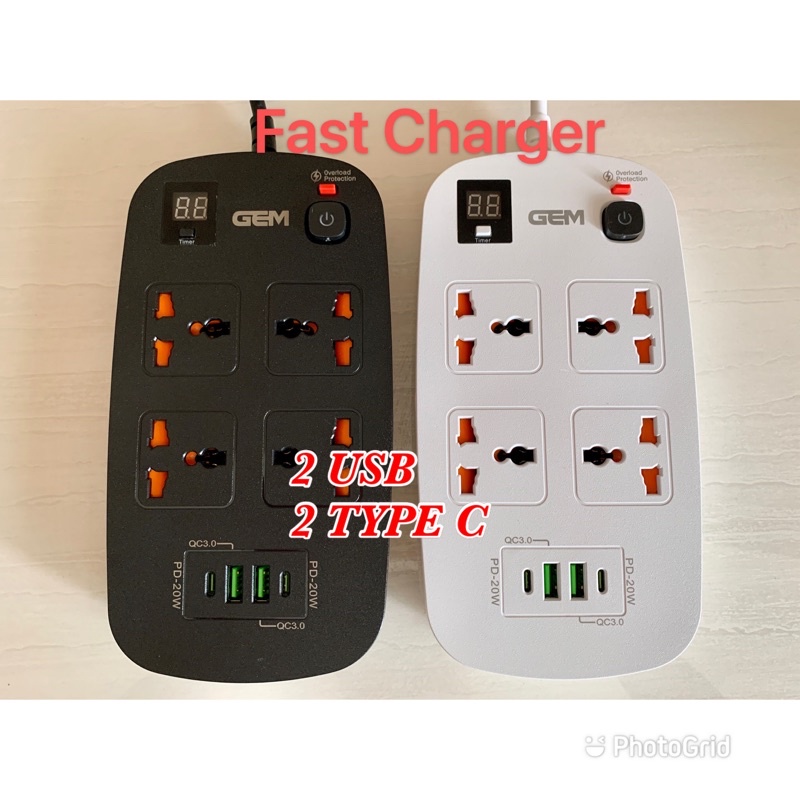 Jual Stop Kontak Prot USB+Type C Charger+Timer Colokan Listrik Power ...