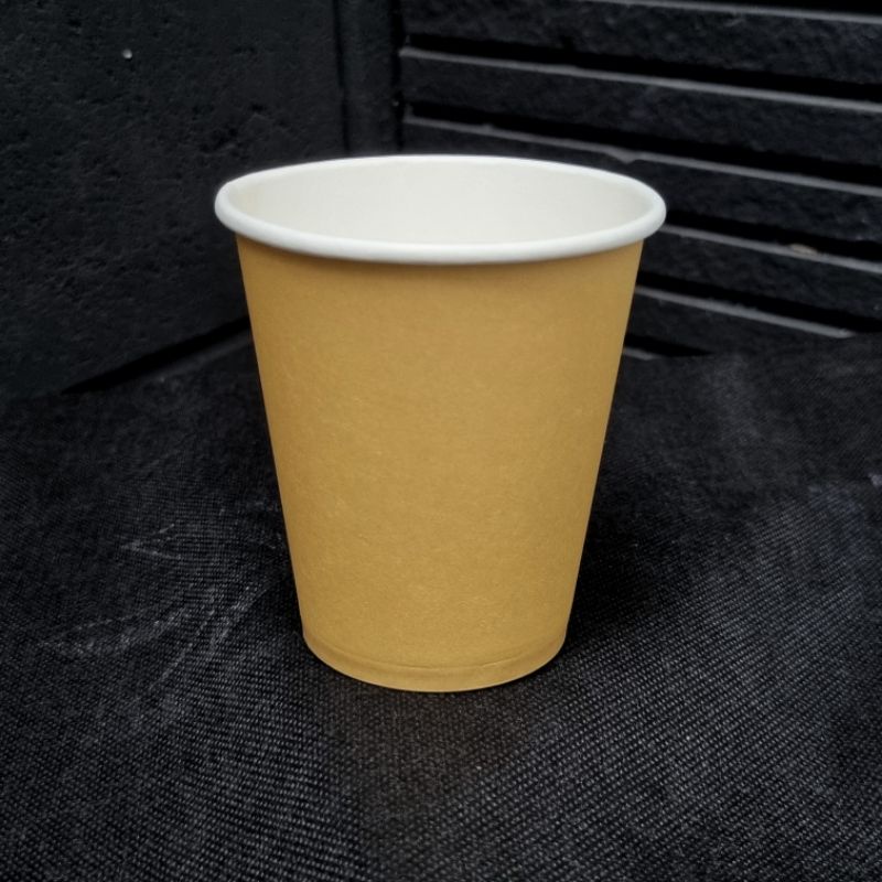 Jual paper cup 8 oz gelas kopi kertas coffee panas 240ml brown cokelat | Shopee Indonesia