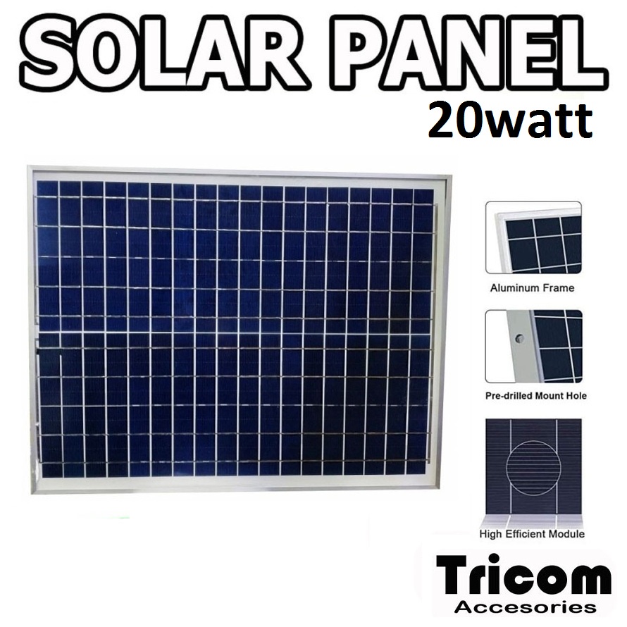 Jual Solar Panel 20W Polycrystalline Tenaga Surya | Shopee Indonesia