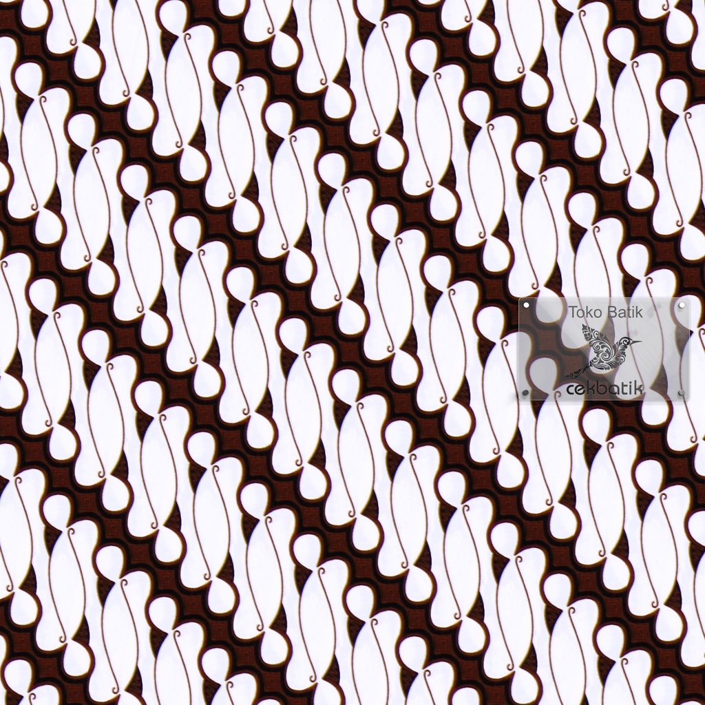 Jual Kain Batik - Motif Batik Classic Parang V1 (Putih) | Shopee Indonesia