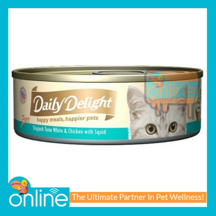 Jual Daily Delight Cat Food PURE - CHICKEN With SQUID 80g - Makanan ...