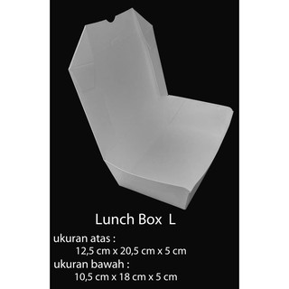 LUNCH BOX MAKANAN - PAPER BOX UKURAN L PUTIH - LARGE - FOODGRADE ISI ...
