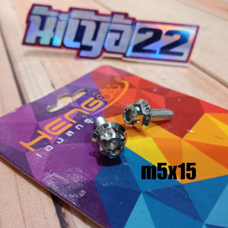 Jual baut 8 probolt 5x15 stainless chrome model GS1 gear 2kunci drat8 ...