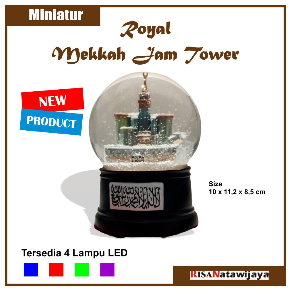 Jual Miniatur Bola Salju Kabah Makkah Royal Clock Tower | Shopee Indonesia