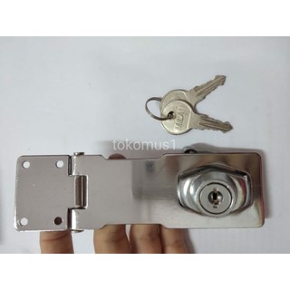 Jual GRENDEL OVERVAL STAINLESS SAFETY HASP OVERVAL 4 INCHI KUNCI ...