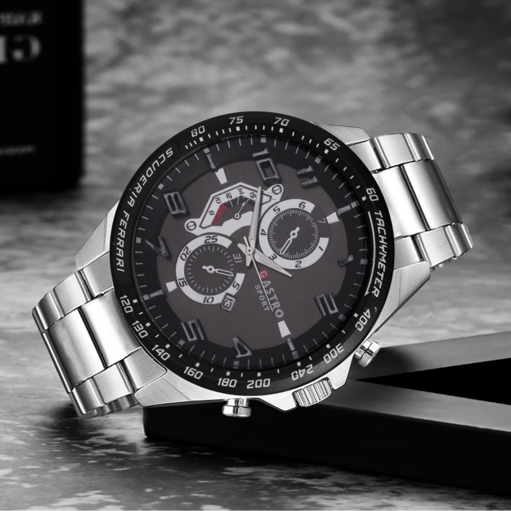 Jual Jam Tangan Watch Pria Tahan Air Gastro Sport Tali Rantai Stainless ...