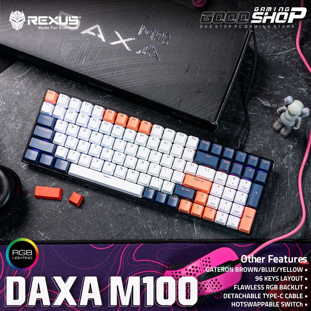 Jual Rexus Daxa M100 Compact Full Size Mechanical - Gaming Keyboard ...
