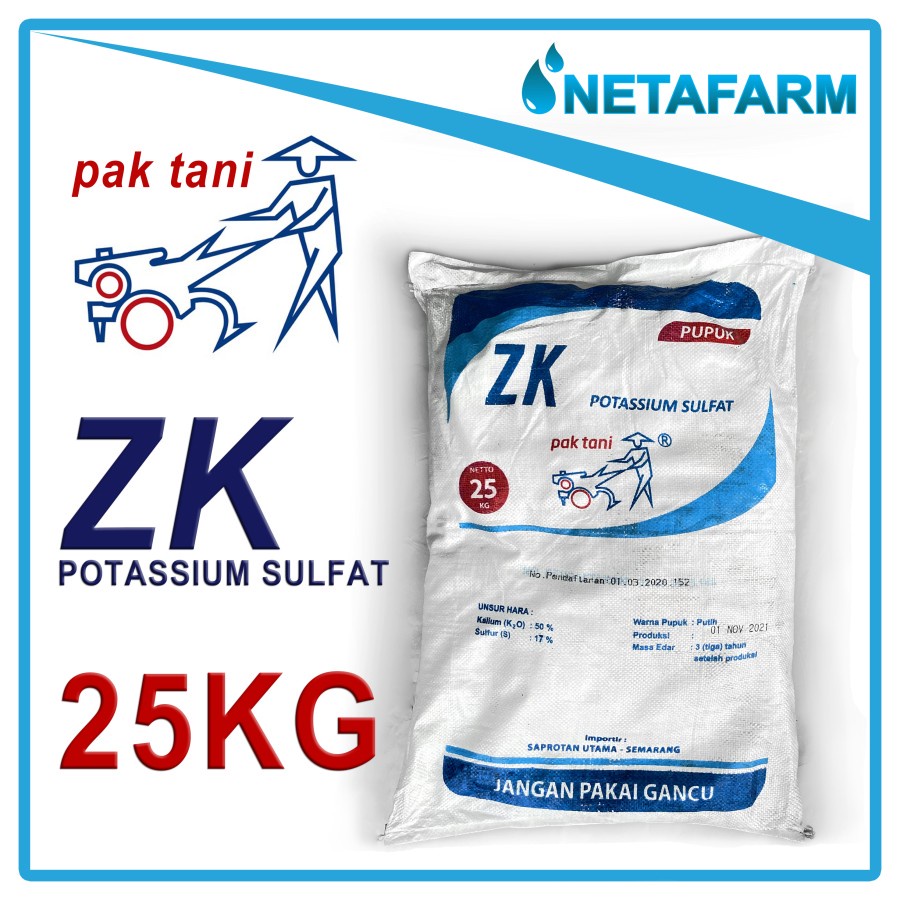 Jual Pupuk ZK PAK TANI Potassium Sulfat Kemasan Karung 25 KG | Shopee ...