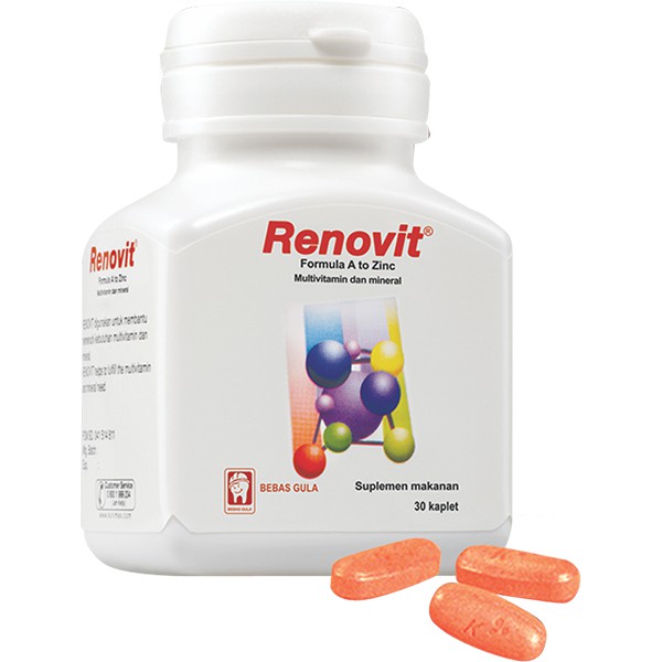Renovit Multivitamin & Mineral Botol 30 Kandungan Lengkap untuk Sehat ...