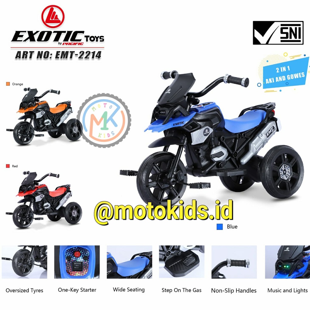 Jual Mainan Motor Aki + Gowes Dual Fungsi Motor Aki BMW Type R ORIGINAL ...