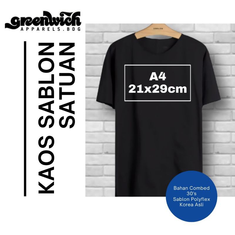 Jual Kaos sablon satuan ukuran gambar A4 | Shopee Indonesia