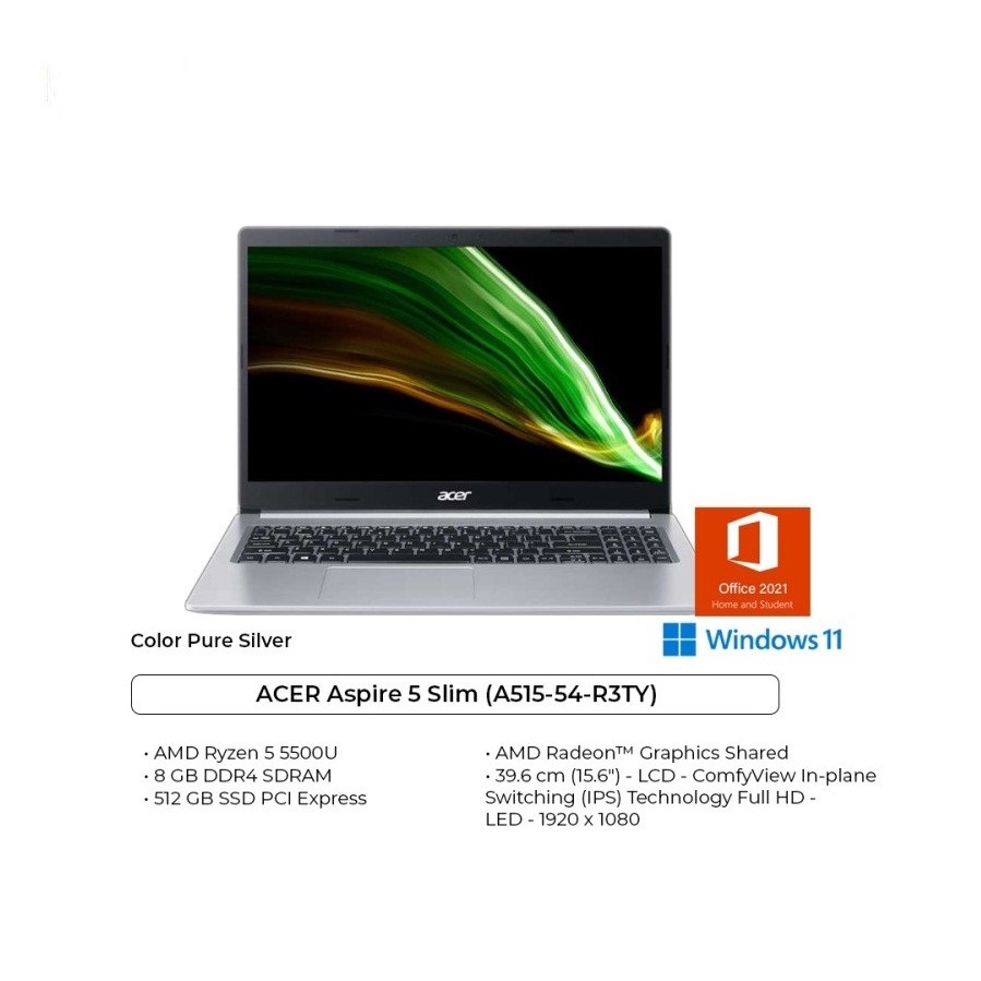 Jual ACER Aspire 5 A515 45 R3TY AMD Ryzen 5 5500U 8G 512GB W11 OHS ...