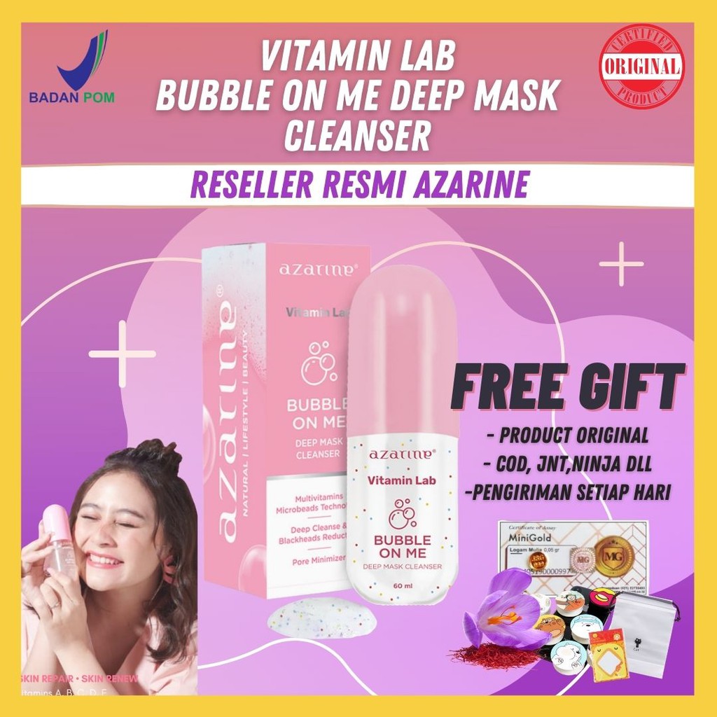 Jual BUBBLE ON ME DEEP MASK CLEANSER AZARINE VITAMIN LAB AZARINE PRILLY ...