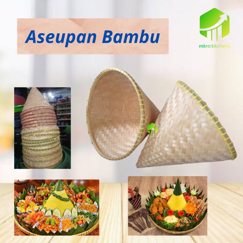 Jual Aseupan Anyaman Bambu Kerucut Kukusan Nasi Tumpeng 28cm, 30cm ...