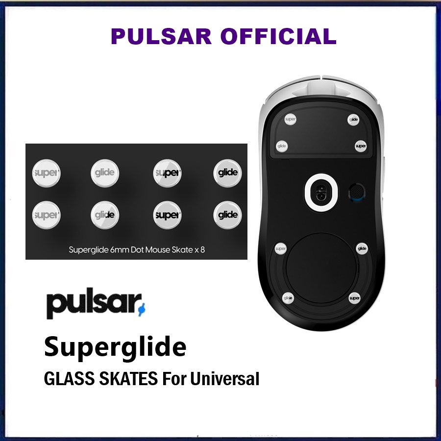 Jual Pulsar Superglide Glass Skates For Universal 6mm Dot Mousefeet ...