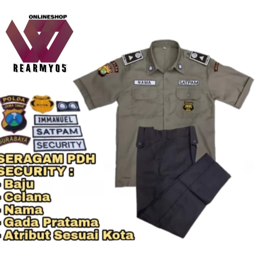 Jual seragam PDH security Seragam Dinas harian Kemeja Lapangan seragam ...