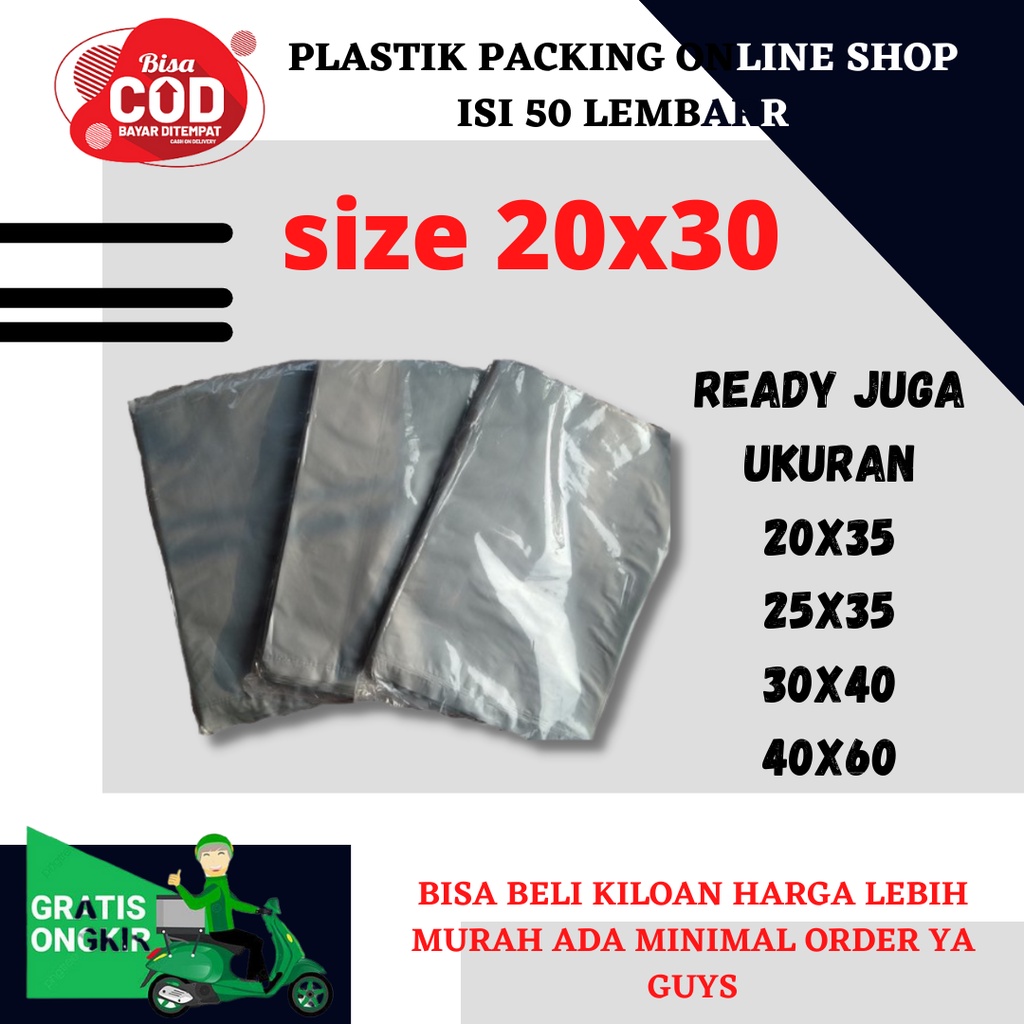 Jual PLASTIK PACKING HD POLOS 20X30 CM ISI 50LEMBAR | Shopee Indonesia