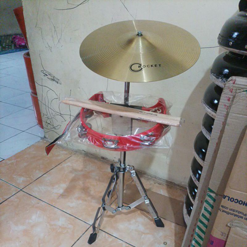 Jual Stand simbal kuningan rocket tamborin markis marawis drum | Shopee ...