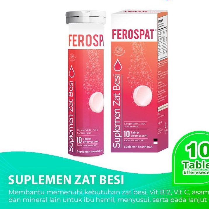 Jual Ferospat Tablet Effervescent Bantu Memenuhi Kekurangan Zat Besi 10 ...