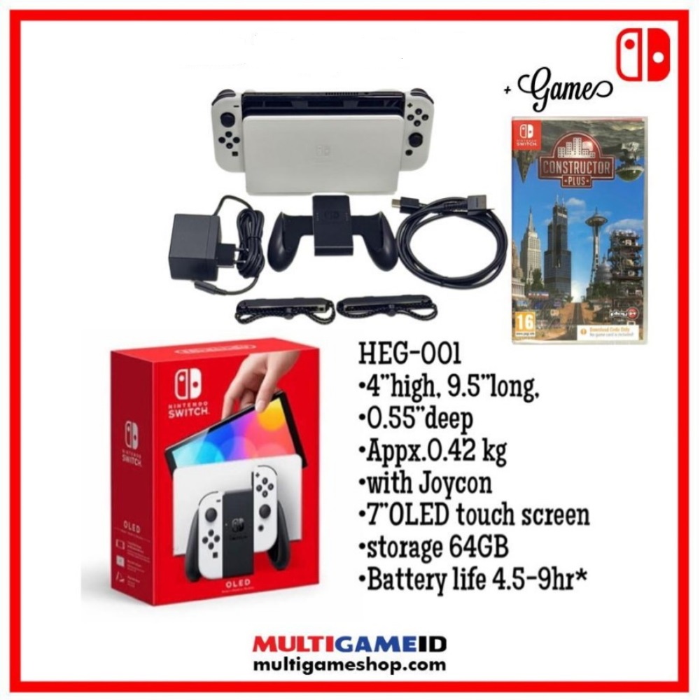 Jual Nintendo Switch OLED White Asia HK + Switch Constructor Plus (Download Code) | Shopee Indonesia