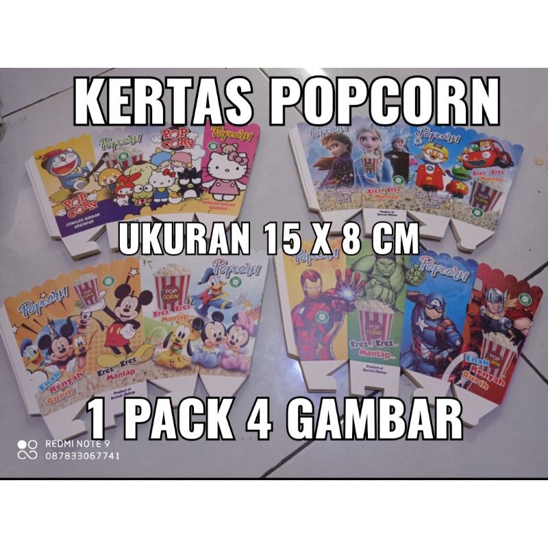 Jual kotak popcorn 15x8 cm / kertas popcorn 15x8 cm / kemasan popcorn ...