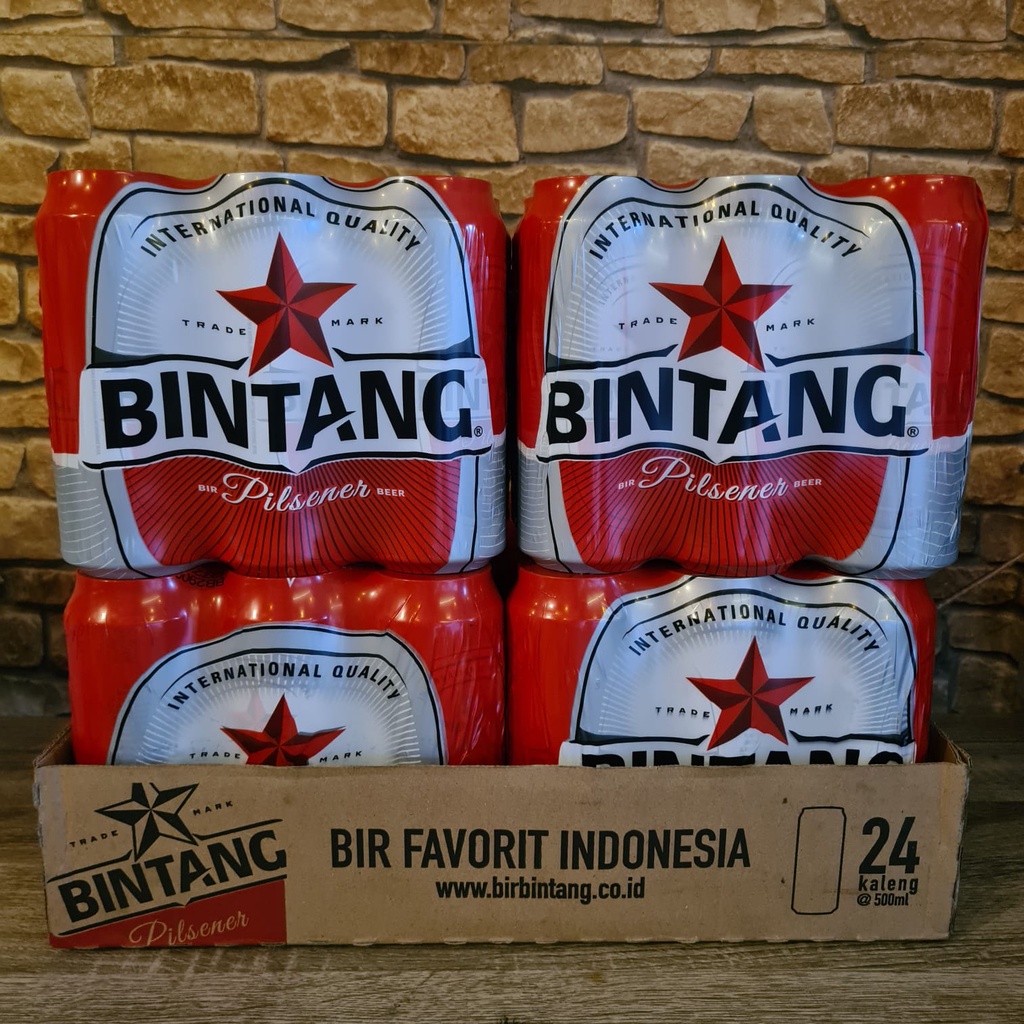 Jual Beer Bintang Kaleng bir 24 can x 500 ml / karton | Shopee Indonesia
