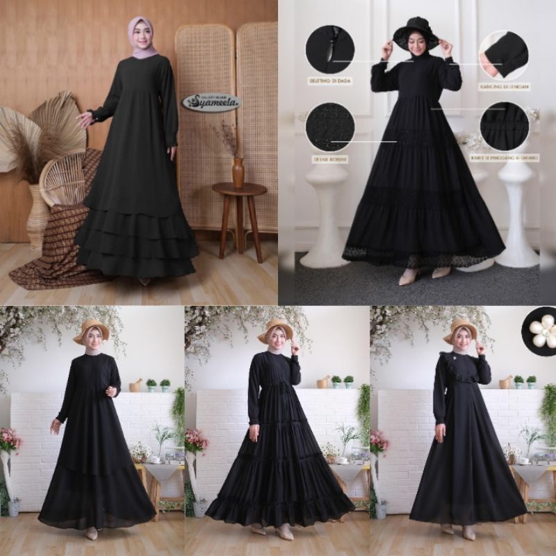 Jual BAJU GAMIS HITAM GAMIS HITAM POLOS GAMIS CERUTI POLOS BAJU HITAM ...
