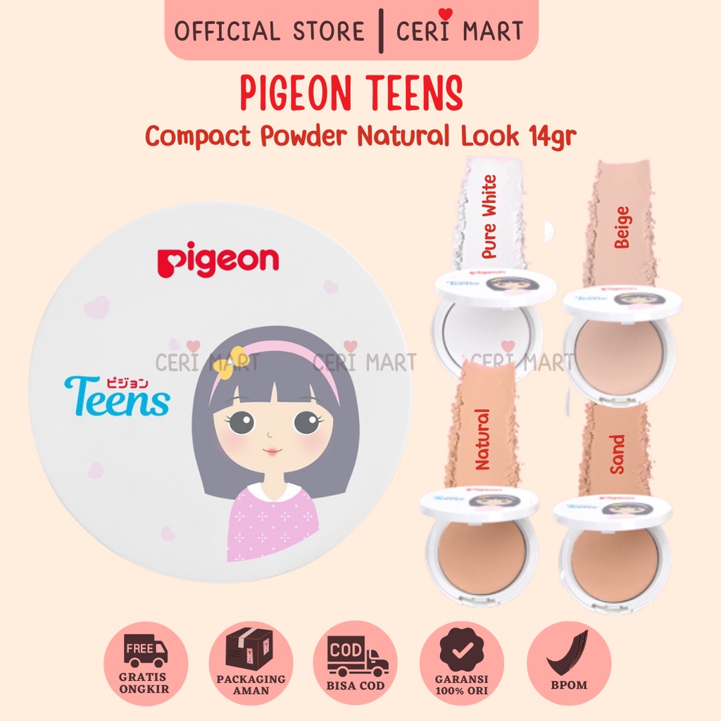 Jual PIGEON Teens Teen Compact Powder + UV Protection 14Gr / Bedak Padat Remaja Two Way Cake ...