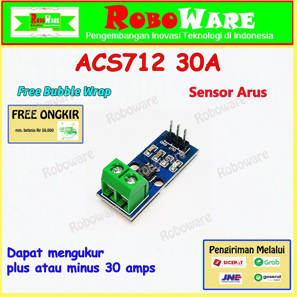 Jual Sensor Arus ACS712 30A Current ACS-712 30 A Arduino ACS 712 ...