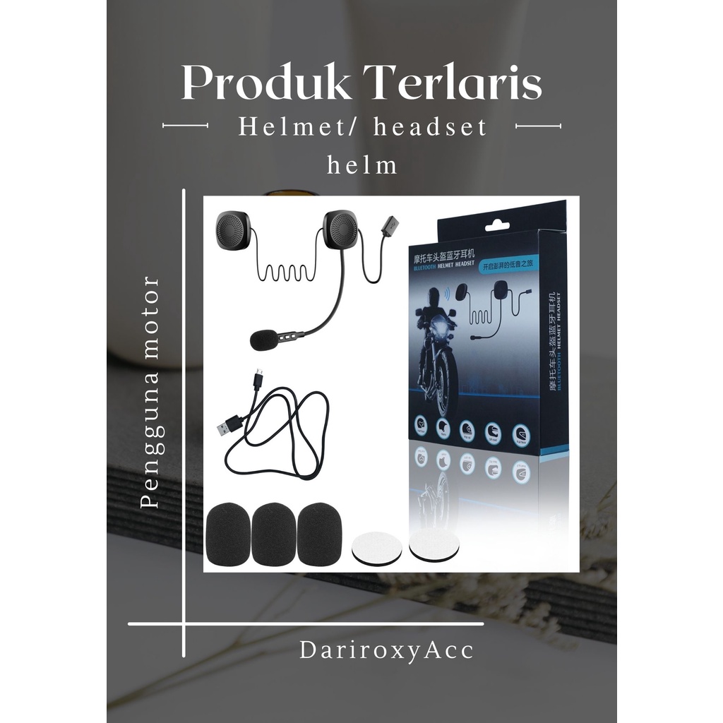 Jual Headset Helm Motor GOJEK Tempel Microphone Musik Bluetooth ...