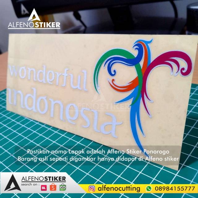 Jual Stiker Wonderful Indonesia 20cm | Cutting Sticker Pesona Indonesia ...