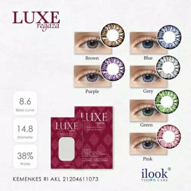 Jual Softlens Warna Luxe Regaza - Kontak Lens minus biru coklat hijau ...