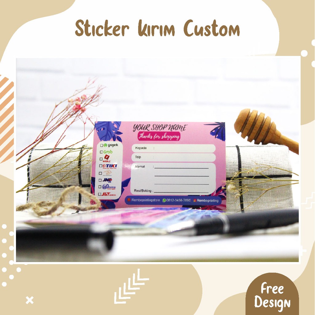 Stiker Kirim Online Shop / Stiker Alamat / Cetak Label Stiker ...