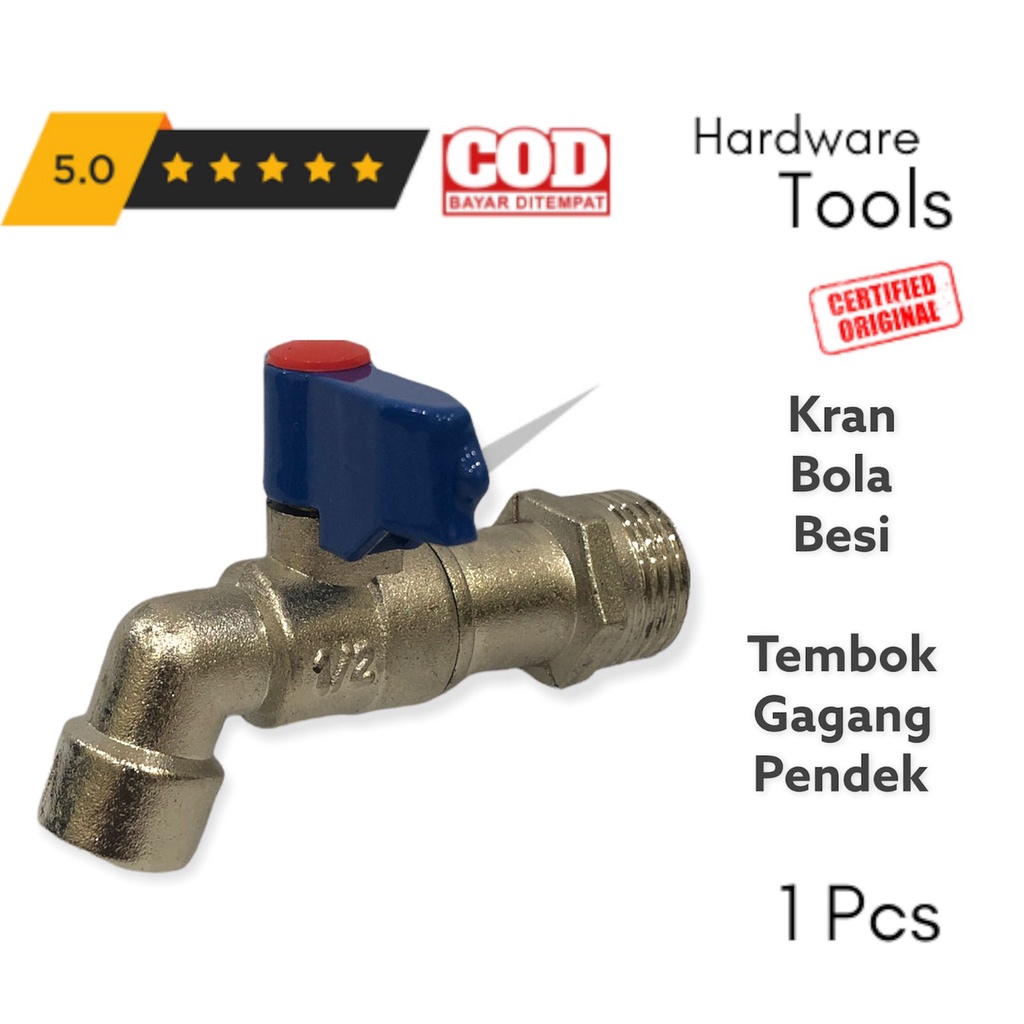 Jual Kran Bola Air Model Onda 1/2 Inch Keran Tembok Besi Gagang Pendek ...