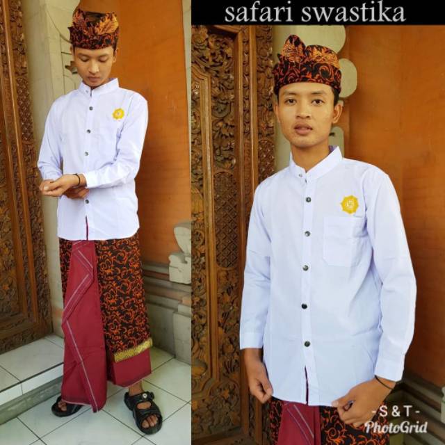 Jual Baju safari bali Kemeja Semi safari busana adat pria busana ke ...