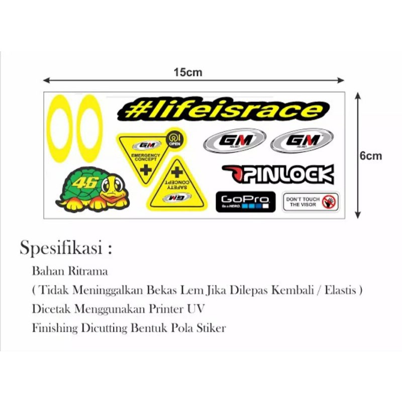 Jual sticker set visor helm gm / sticker set visor / sticker visor helm ...
