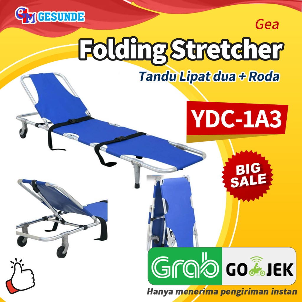 Jual Folding Stretcher YDC-1A3 Gea - Tandu Lipat Dua+ Roda + Adjustable ...