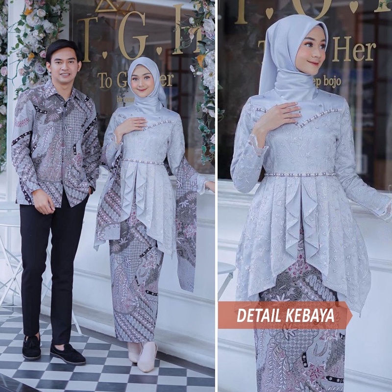 Jual Batik Couple Kebaya Lamaran Modern Kebaya Wisuda Lamaran Baju ...