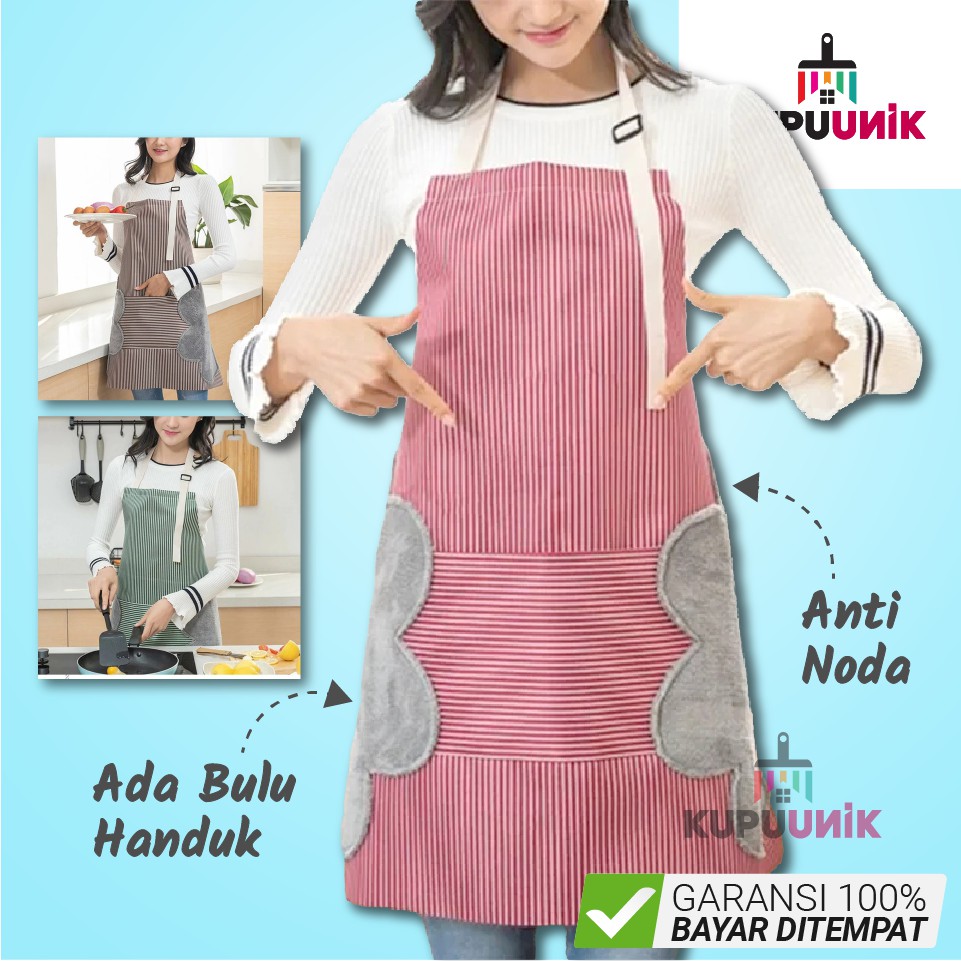Apron Celemek Masak Celmek Dapur Dewasa Clemek Anti Air Kain Handuk Lap ...