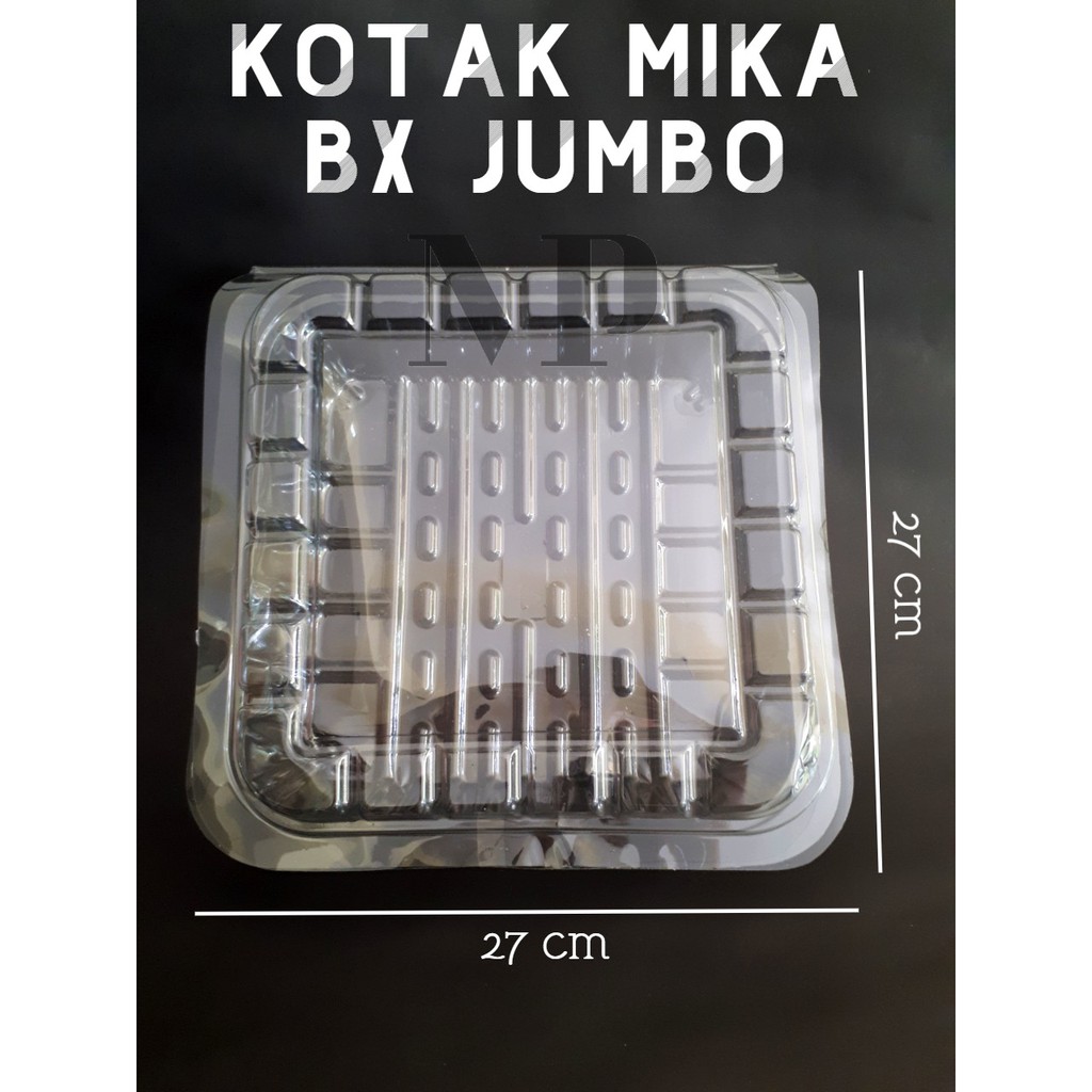 Jual Plastik Mika BX JUMBO 21 cm x 21 cm Kotak MIka 10 pcs Box Nasi Kue ...