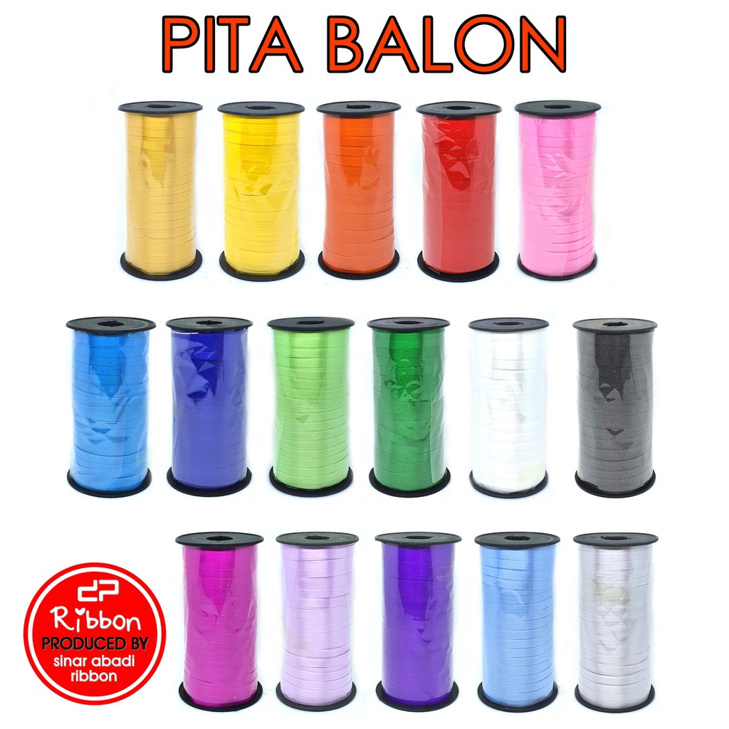 Jual Pita Balon Rol 5mmx100 - Ribbon Balloon Roll Tali Dekorasi Pesta ...