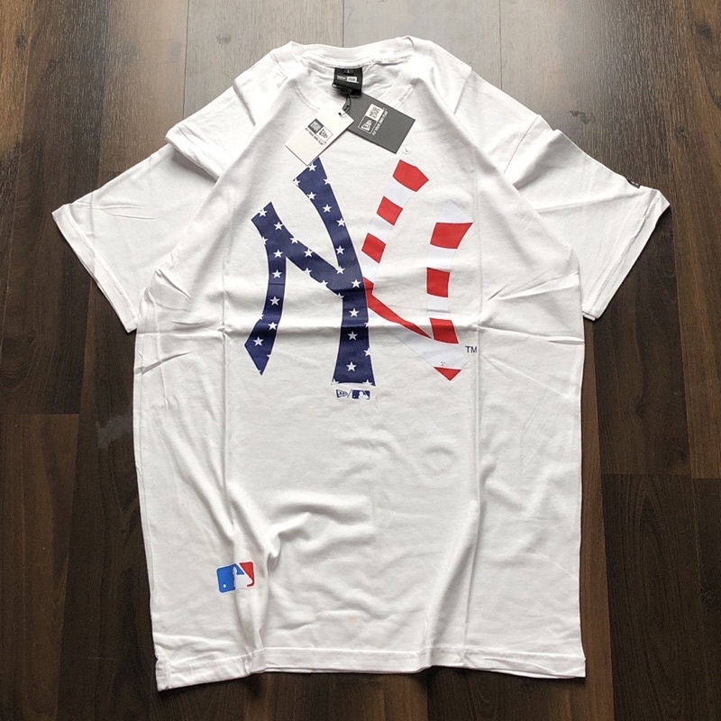 Jual Kaos YANKEES MLB NY - Logo Big Bendera AMRK Putih Mirror Fulltag ...