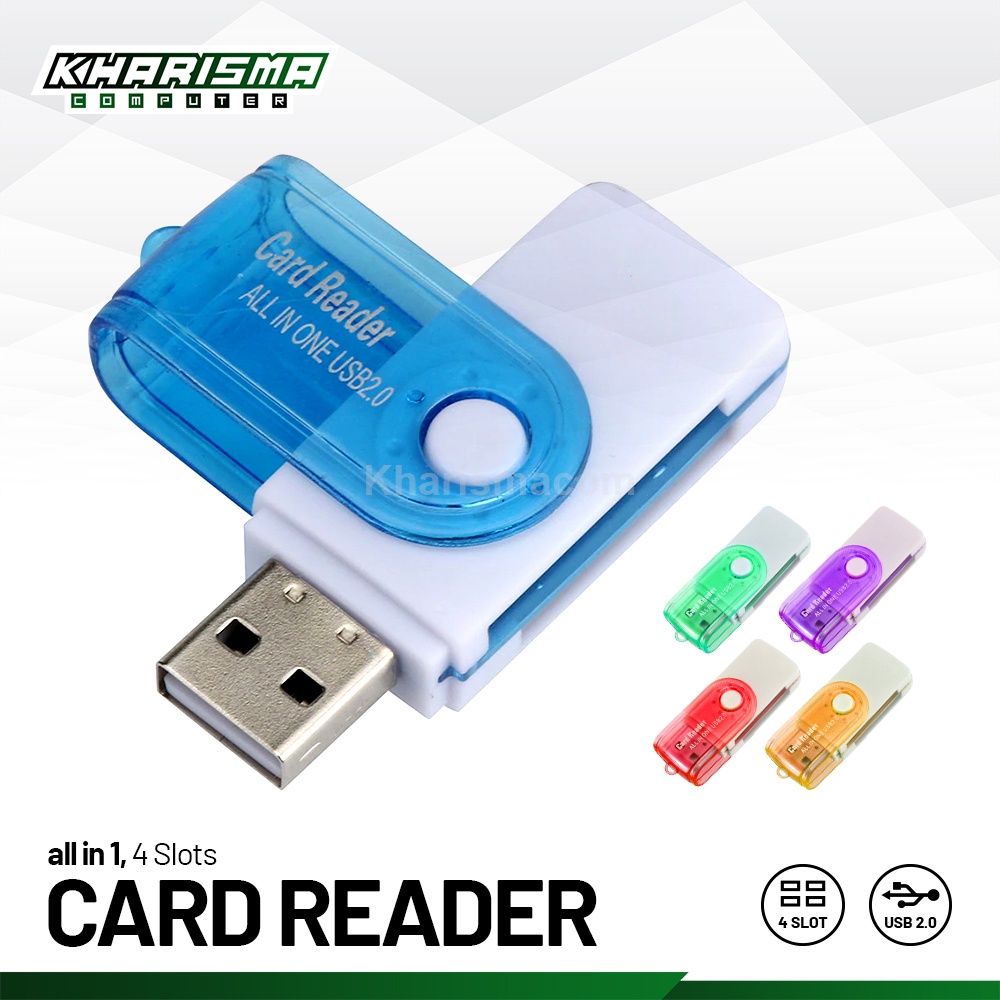 Jual Card Reader 4 Slot Model Putar All In 1 | Shopee Indonesia