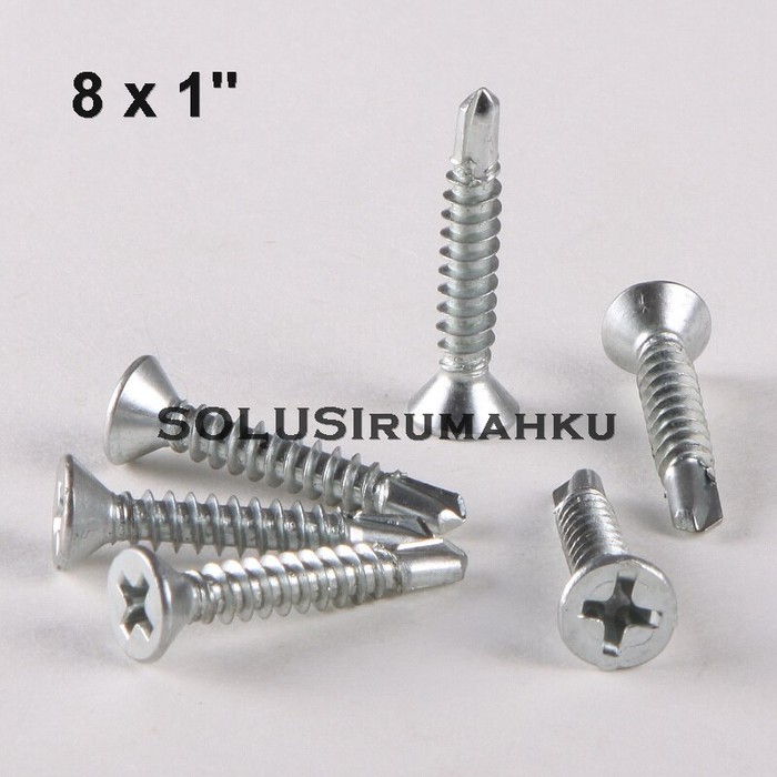 Jual 100 PCS SKRUP FH 8X25 SDS SELF DRILLING 1 inch Sekrup Baut 25 mm 2 ...
