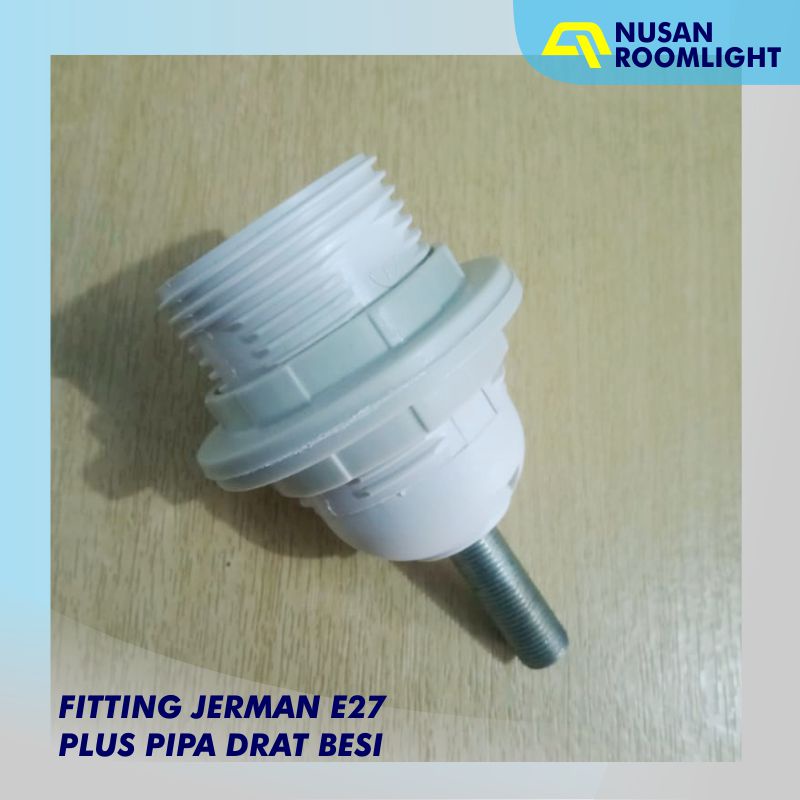 Jual Fitting Jerman / German E27 Plus Pipa Drat Besi untuk Kap lampu ...