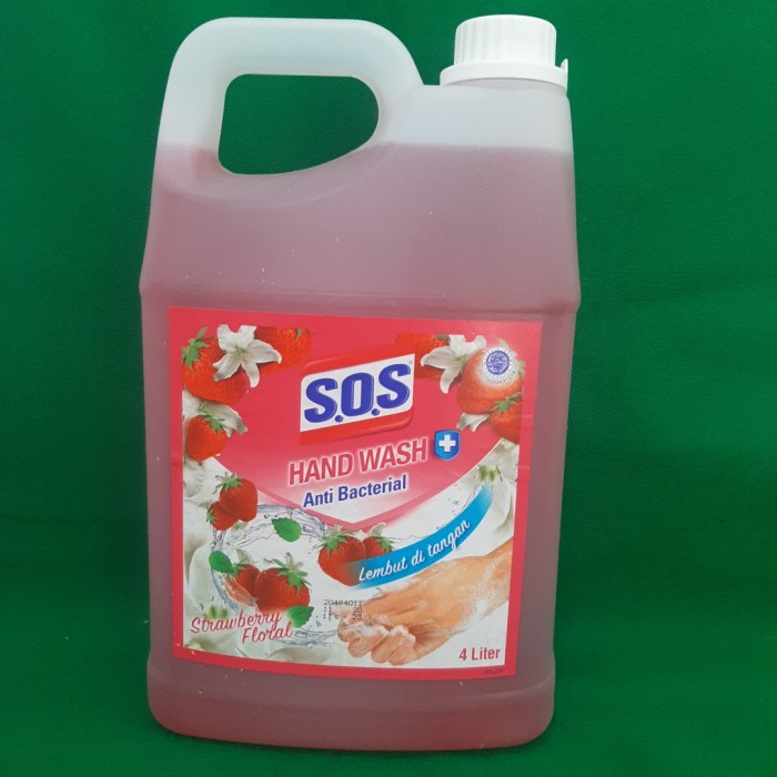 Jual SOS Handwash Anti Bakteri Strawberry 4 liter Sabun Cuci Tangan ...