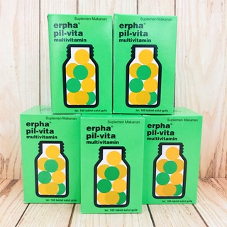 Jual Erpha Pil Vita Multivitamin botol isi 100 tablet | Shopee Indonesia