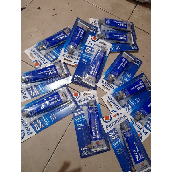 Jual LEM PACKING PERMATEX BLUE RTV SILICONE | Shopee Indonesia