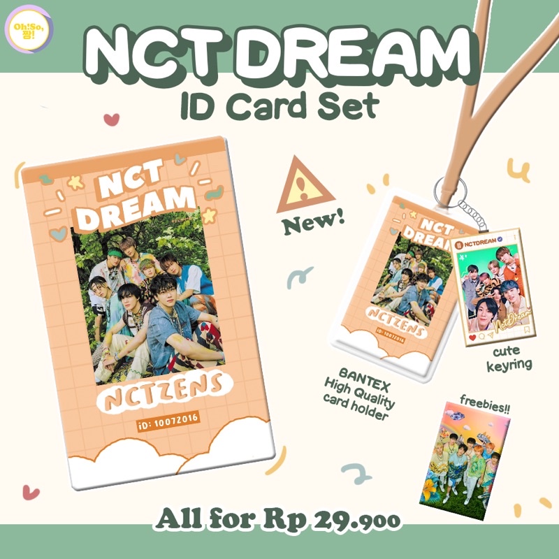Jual NCT DREAM ID CARD PHOTOCARD HOLDER BANTEX LANDYARD SET PREMIUM NCT ...