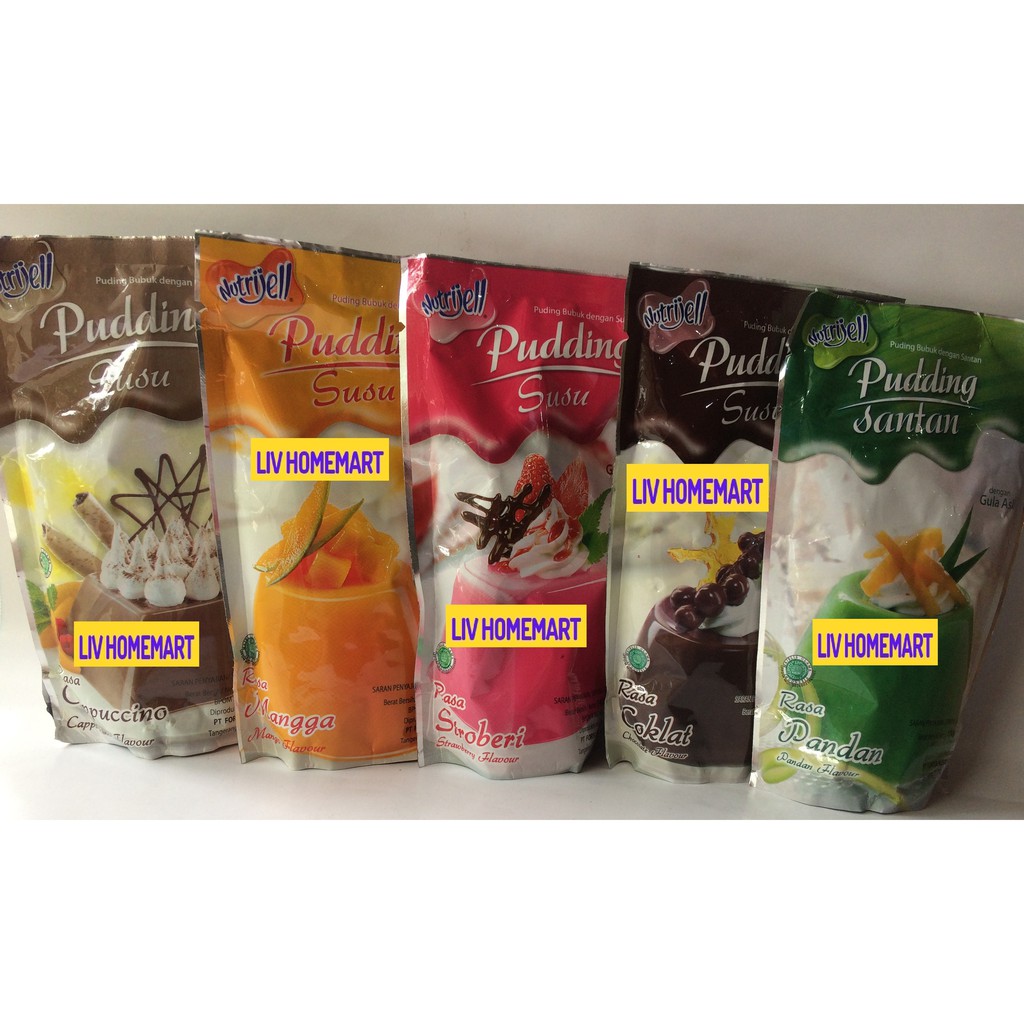 Jual PUDING NUTRIJELL AGAR PANDAN/ MANGGA/ STROBERI/ COKLAT/ CAPPUCCINO ...